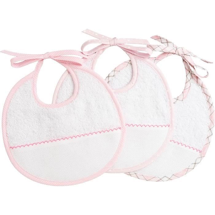 Filet - Set de 3 Bavoirs Bébé en Éponge de Cotolanc avec Poche en Toile ...