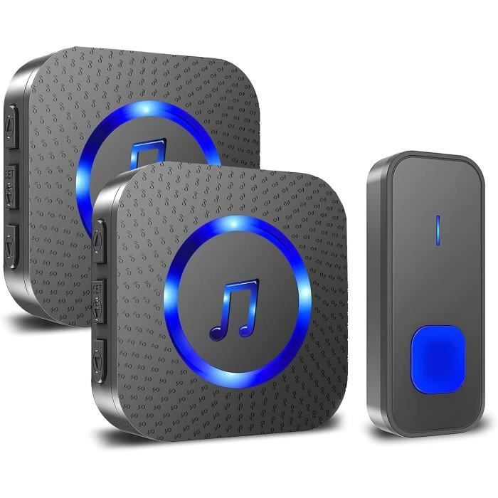 Sonnette sans Fil Exterieur Etanche, 400M Sonnette de Porte, IP55 ...