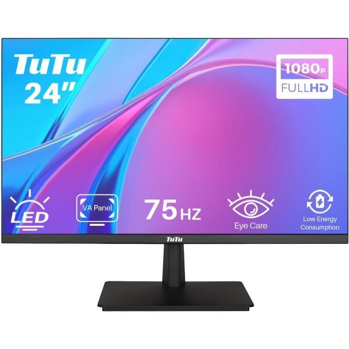 Écran Pc 24 Pouces Full Hd (1920 X 1080), Vga Et Hdmi, 75Hz, Va Panel ...