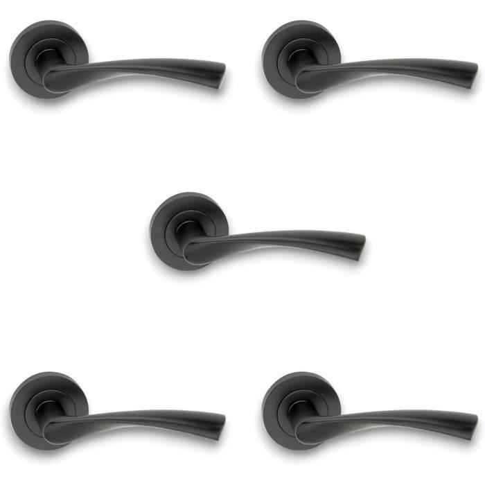 Lot De 5 Poignées De Porte Intérieure Torsadées À Levier Sur Rosace En ...