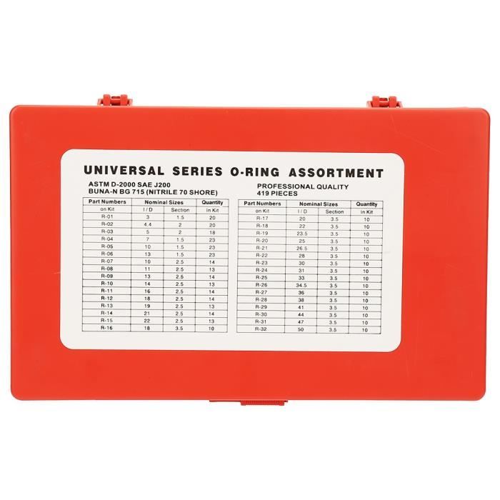 SUC-Joint torique Kit Universel de Joints Toriques en Caoutchouc ...