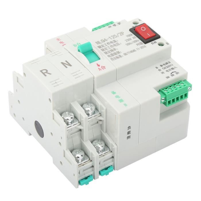 YOSOO Interrupteur de transfert AC 230V 2P 63/80/100A Interrupteur à bascule de transfert ...