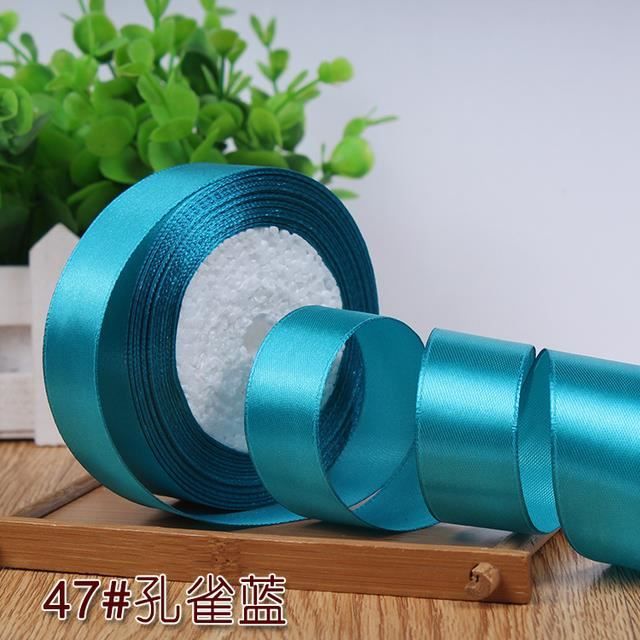 Ruban,Peacock Blue-6mm--Rubans En Satin Gris Argent 22 Mètres-rouleau ...