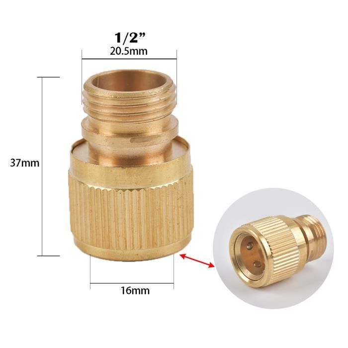 KIT COMPLET D'ARROSAGE,F--Adaptateur'arrosage de jardin en laiton, raccord rapide, filetage 1-2 ...