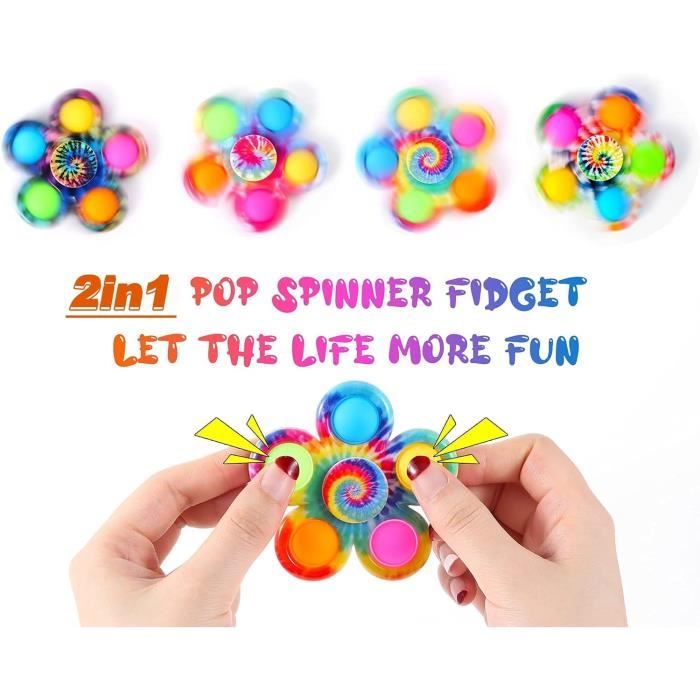 Fidget Spinner Pop Jouets Lot De 4, Cadeau De Fête Jouets Fidget Pop ...