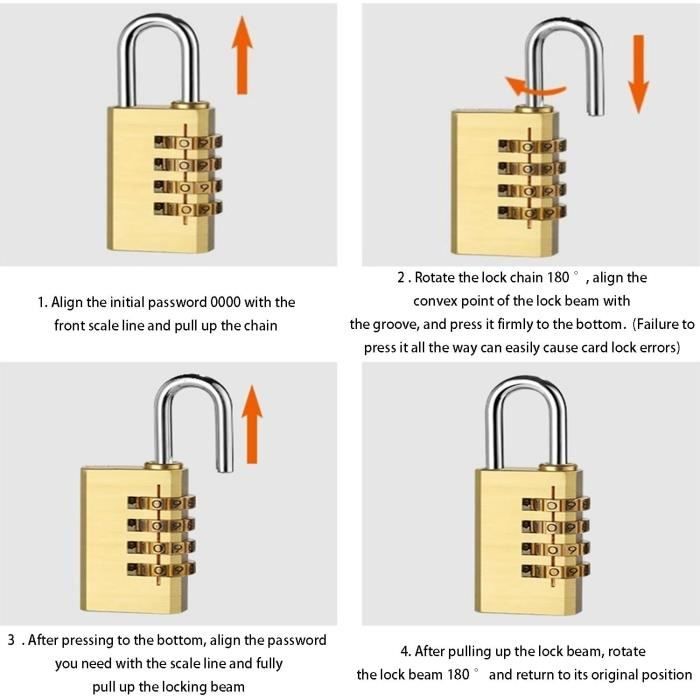 Cadenas Code 4 Chiffres, Cadenas A Combinaison Matériel En Laiton ...