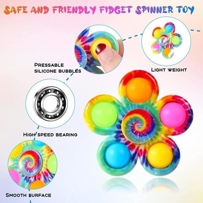 Fidget Spinner Pop Jouets Lot De 4, Cadeau De Fête Jouets Fidget Pop ...