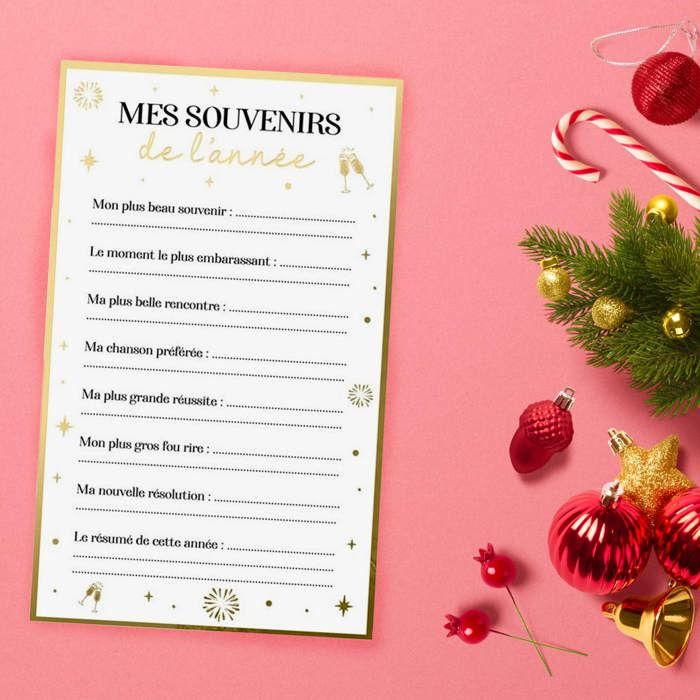 Jeu 'Mes Souvenirs De L 'Année' / Contenu : 6 Feuilles - Cdiscount ...