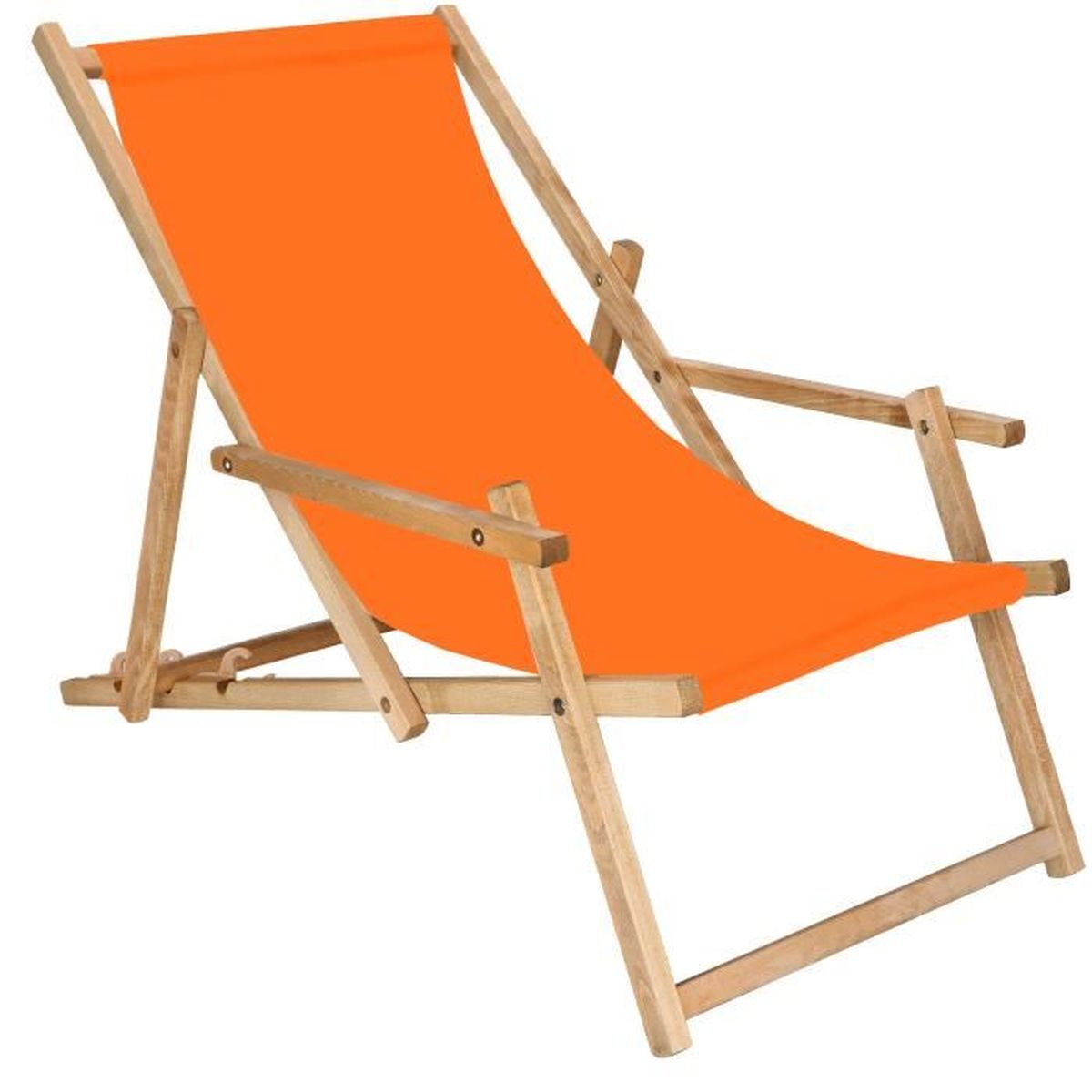 SPRINGOS® Transat de Jardin Chaise longue pliante en bois imprégné Avec ...