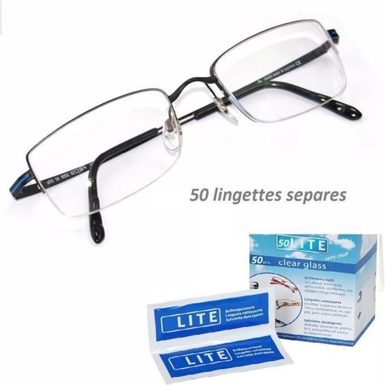 50 lingettes nettoyantes de lunettes/optique photo dégraissante anti ...