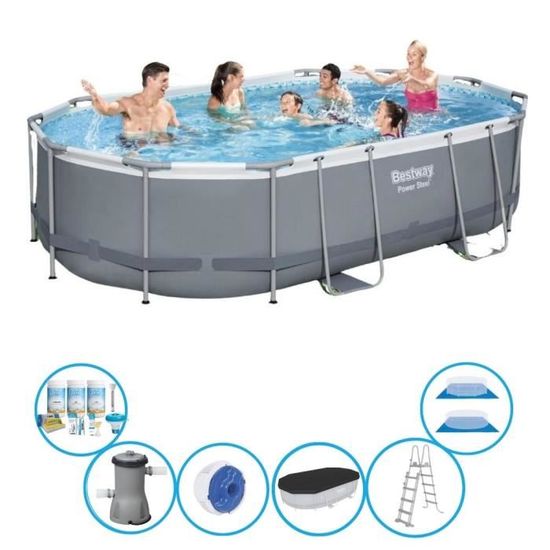 Bestway Piscine Power Steel - Avec des accessoires - 488x305x107 cm ... Bestway Piscine Power Steel - Avec des accessoires - 488x305x107 cm ...