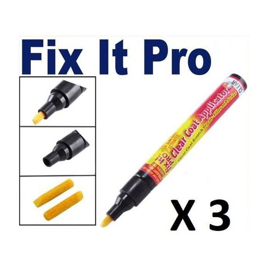 3 X Fix it pro - Stylo efface rayure carrosserie voiture, moto, vélo ...