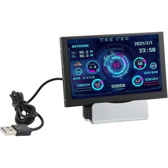 Mini Écran Ips Usb 5 Pouces, Moniteur De Température D'Ordinateur À ...