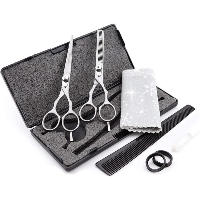 Ensemble de ciseaux de coiffeur professionnels avec vis réglable ...