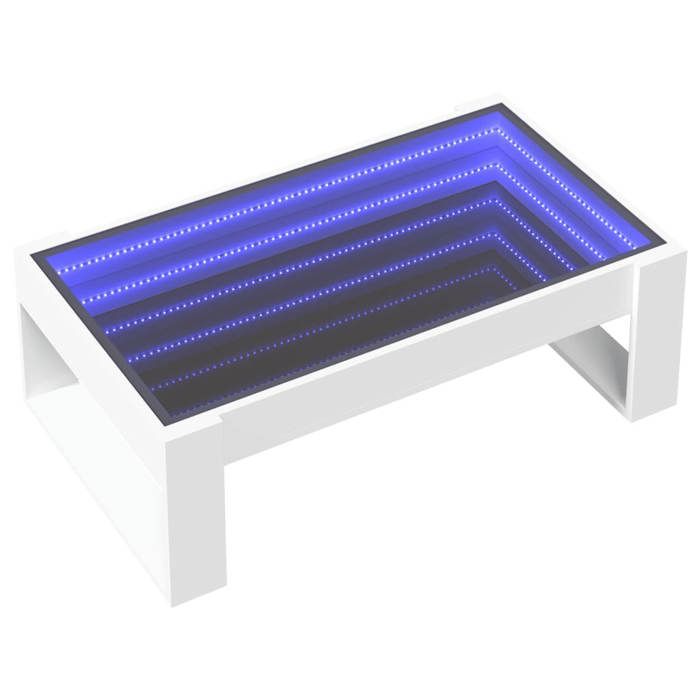 Table basse - BDM - avec LED infini blanc 90x53x30cm SQZR438580 Home ...