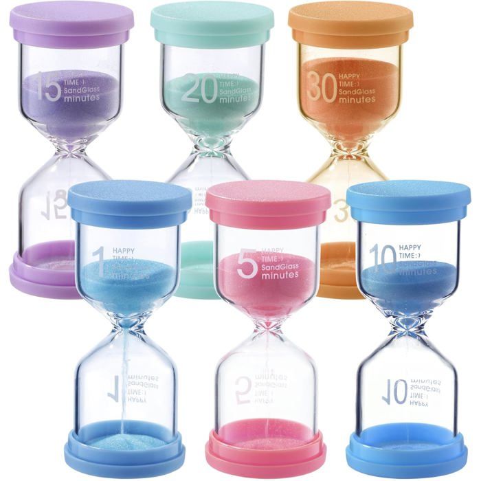Hourglass Timer 6 Colours, Hourglass Kit for Chilen, Learning, Game ...