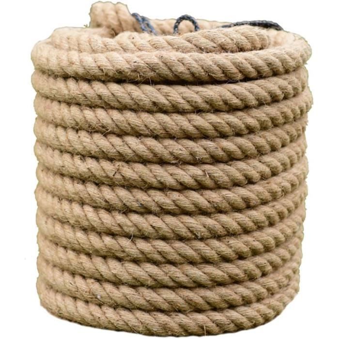 Corde en Jute, 20 mm Chanvre Corde, Naturelle Jute Corde Robuste ...