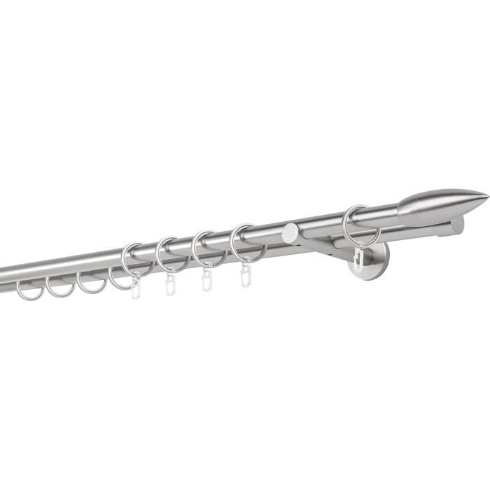 Tringle à rideaux sur mesure - Cartouche de 20 mm - 2 rails - Support mural - 12 cm - Avec ...