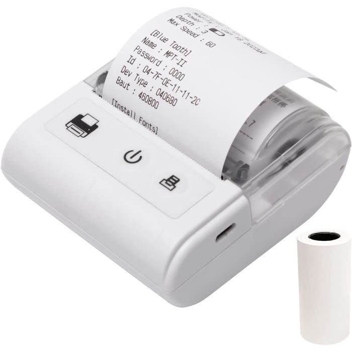 Imprimante thermique portable Mini imprimante thermique Reçu USB et BT ...