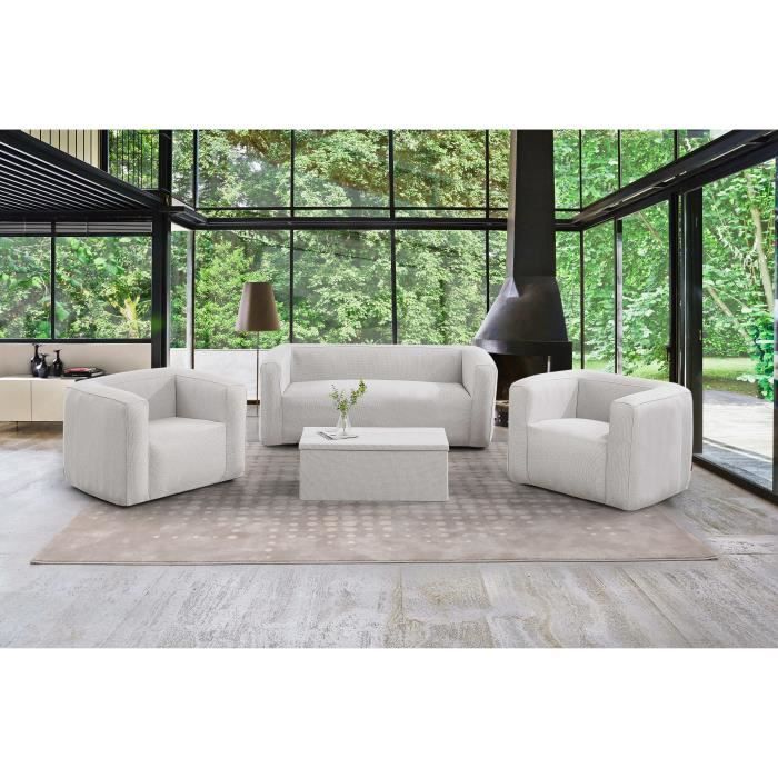 Table basse avec rangement - TERRACOTTA - gris clair - Pliant ...