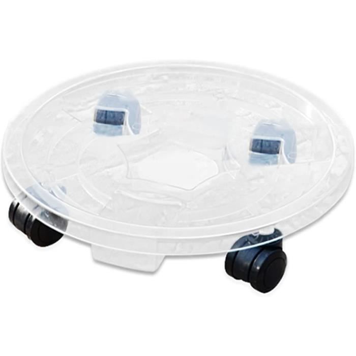 Bac À Plantes Transparent-33 Cm-Plateau À Roulettes Pour Pot De Fleurs ...