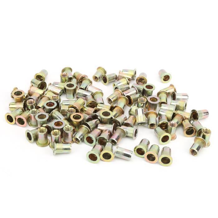 EJ.life Écrou d'insertion fileté 100pcs Écrou à Rivet à Tête Plate ...