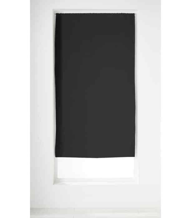 Vitrage occultant uni noir - Taille: 60x120cm - Coloris: Noir ...