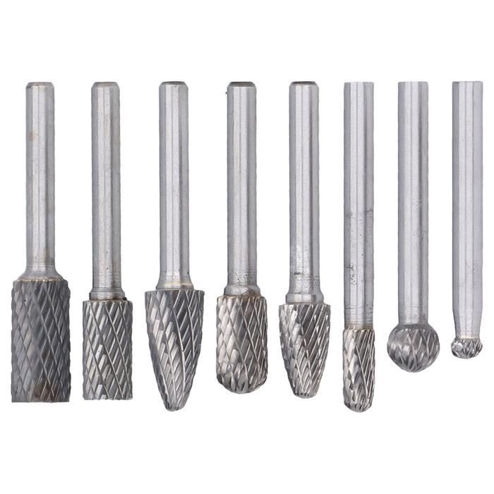 ROM Fraises De Coupe Rotatives 8 Pièces/Ensemble Fraises De Rotation À Double Coupe En Alliage ...