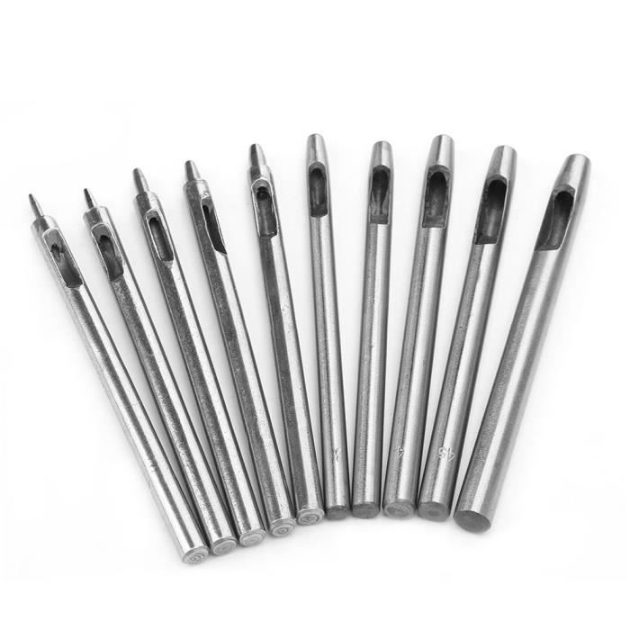 Outil de poinçon Ensemble De Poinçons Creux En Cuir 10 Pièces De ...