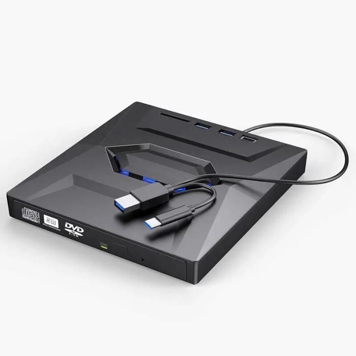 Lecteur externe DVD RW CD type C 3.0 USB mince,lecteur optique pour ...
