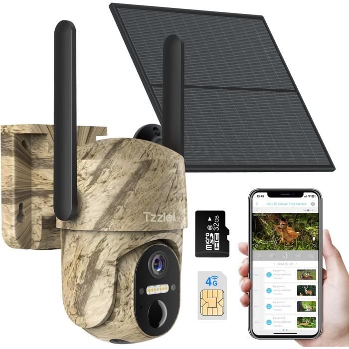 Caméra De Chasse 4G Et Carte Sim,3Mp Hd Caméra De Surveillance Animaux ...