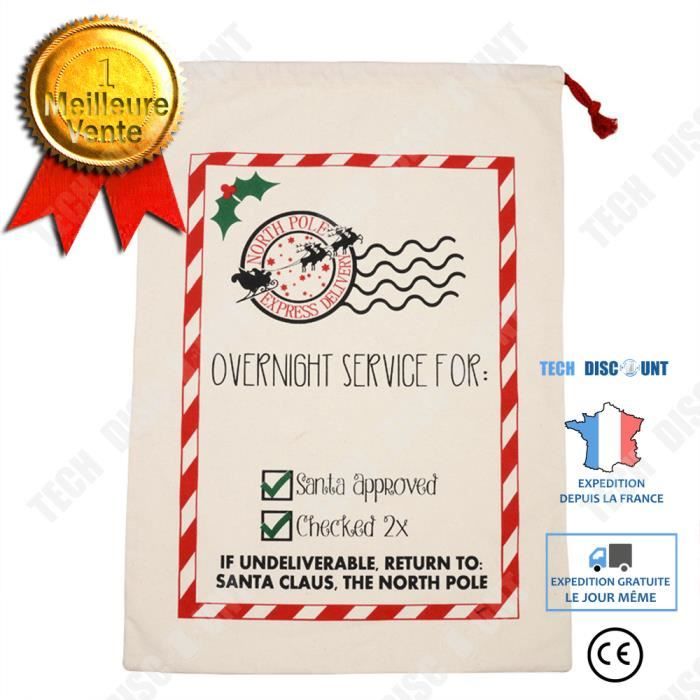 TD® Enveloppe Sac De Noël Coton Cadeau De Stockage De Bonbons Sac ...