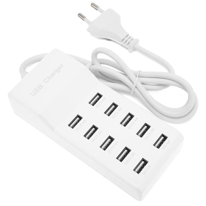 Station de charge USB Chargeur intelligent mural à 10 ports pour ...