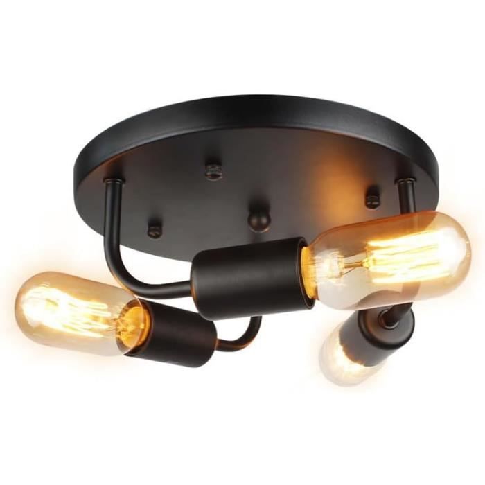 Plafonnier En Fer Plafonnier Encastrable Noir Du Milieu Du Siècle ...