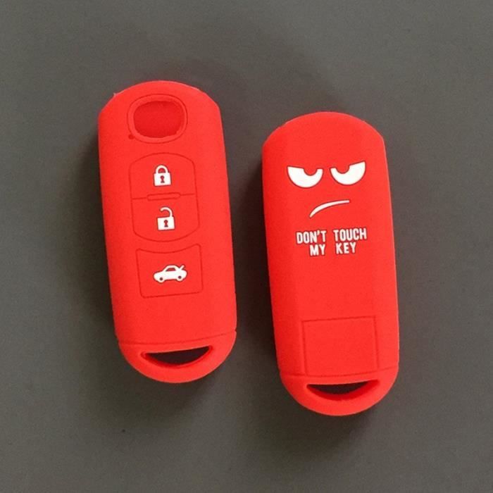 3 button red -Coque de voiture en silicone à 2 ou 3 boutons pour Mazda ...
