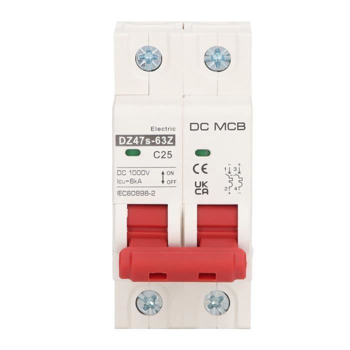Disjoncteur DC 2P DC Disjoncteur avec Rail DIN, Disjoncteur Modulaire ...