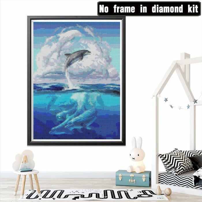 5D Diamond Painting Complet Dauphin, Dauphin NuageDiamant Peinture Kits ...
