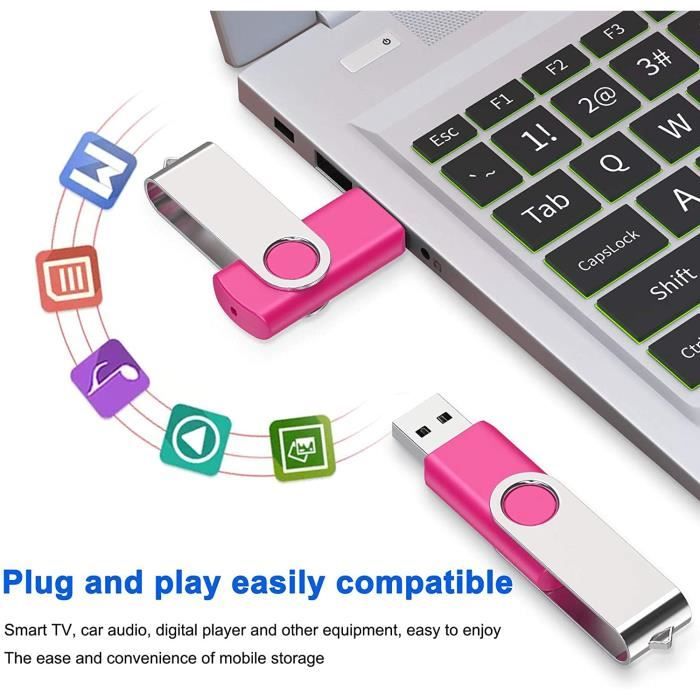Lot de 10 Clés USB SRVR 8Go Multicolore - Mémoire Flash - USB 2.0 ...