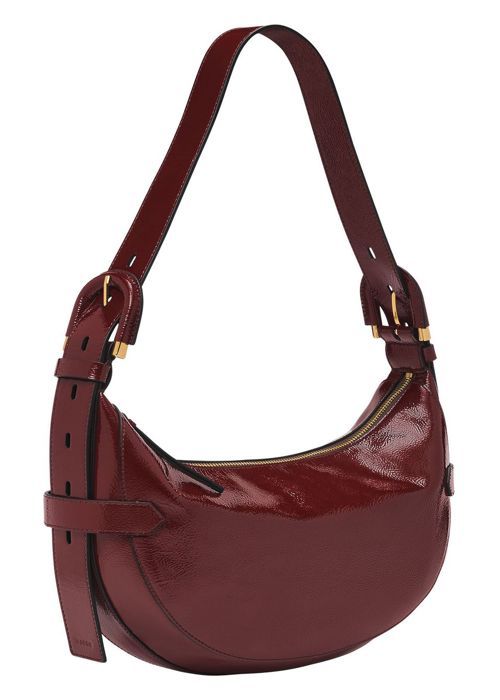 FOSSIL Sac à épaule rouge vin en cuir pour femme - Harwell Hobo Red ...