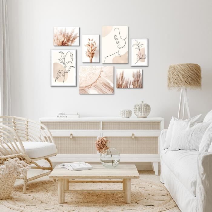 Novart Tableau Décoration Murale Abstrait Nature N022171a 7 Cadres ...