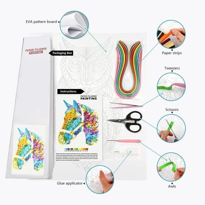 Kit De Quilling En Papier Filigrane Pour Adultes Avec Outils De ...