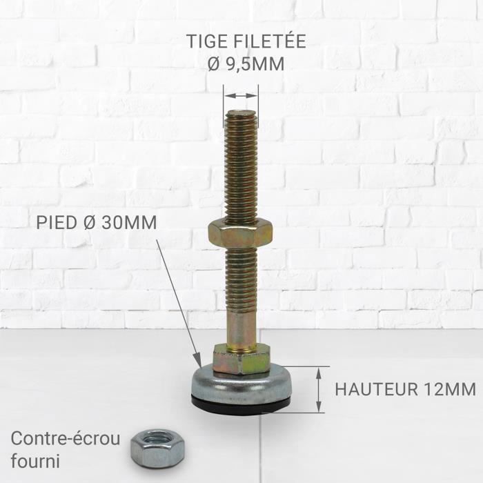 Jeu de 4 Pieds Réglables - WAYTEX - Modèle 37424 - Charge 200Kg ...