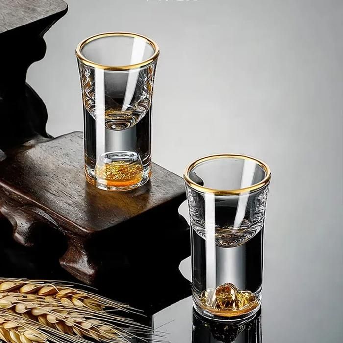 Verre en cristal sans plomb avec verre à shot en feuille d'or 24 carats ...