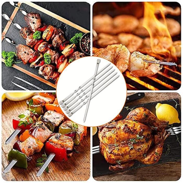 Bâtonnets de Barbecue réutilisables en acier inoxydable,ustensile de ...