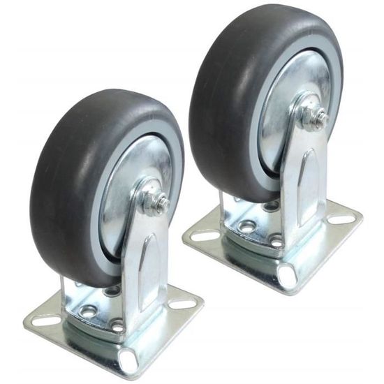 : 2x Roue roulette de transport meuble platine fixe Ø75mm W25mm H100mm ...