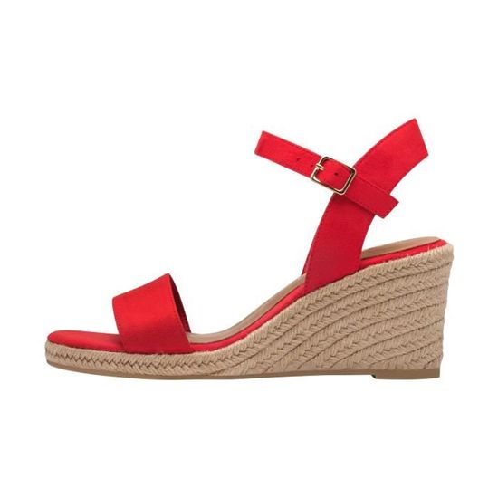 Sandales Compensées Tamaris Touch-It - Rouge - Cdiscount Chaussures