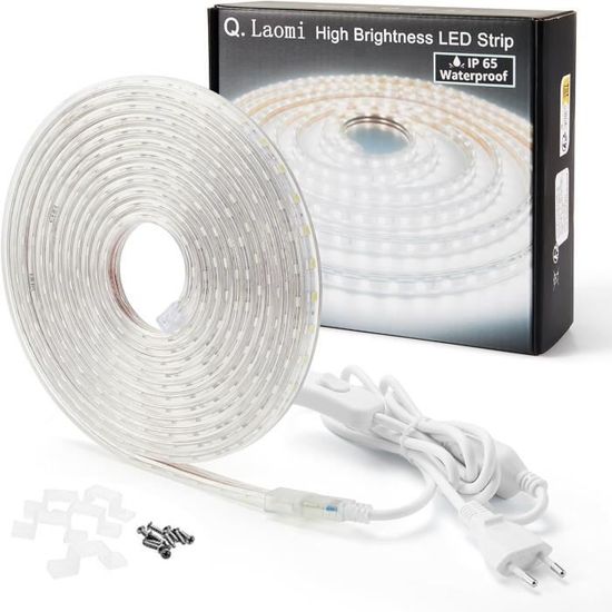 Ruban Led 5 Mètres, Ip65 Etanche Bande Led 220V 230V Bandeau Led Avec ...