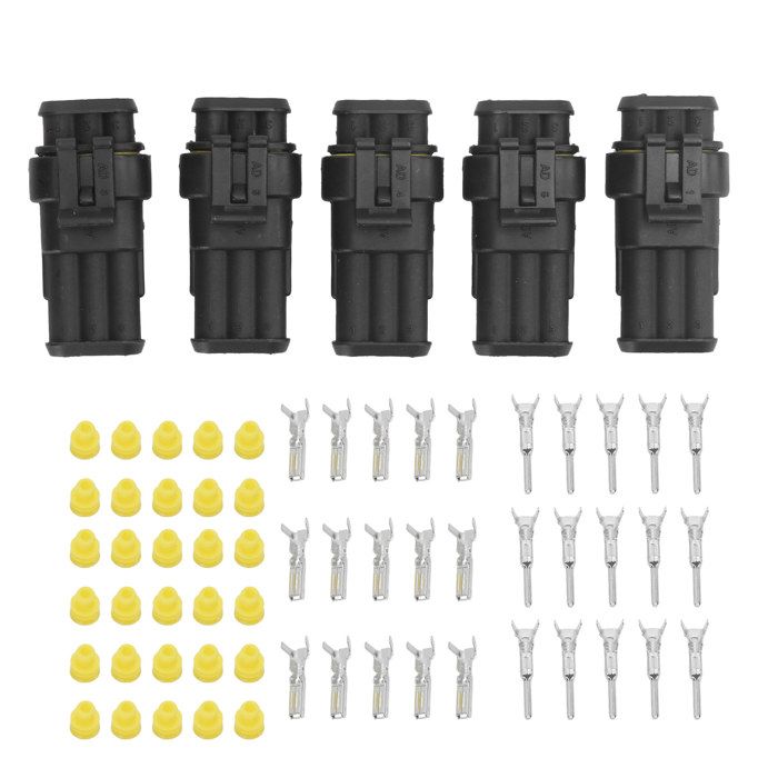 Lot de 5 connecteurs de fils électriques à 3 broches, super étanches, pour voiture, camion, moto ...