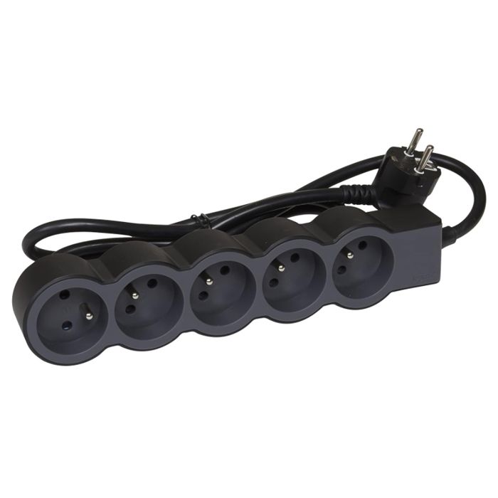 Multiprise ultra-plate - 5 prises avec terre - avec cordon d ...