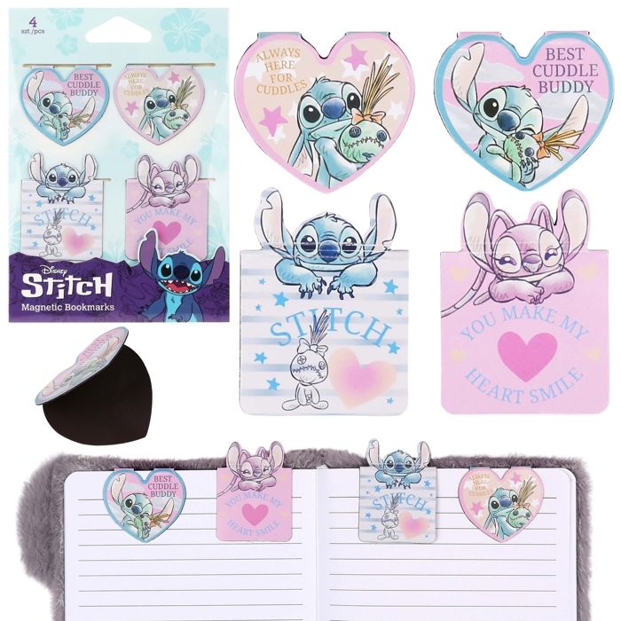 DISNEY Stitch SET de 4 marque-pages MAGNÉTIQUES, marque-pages ...